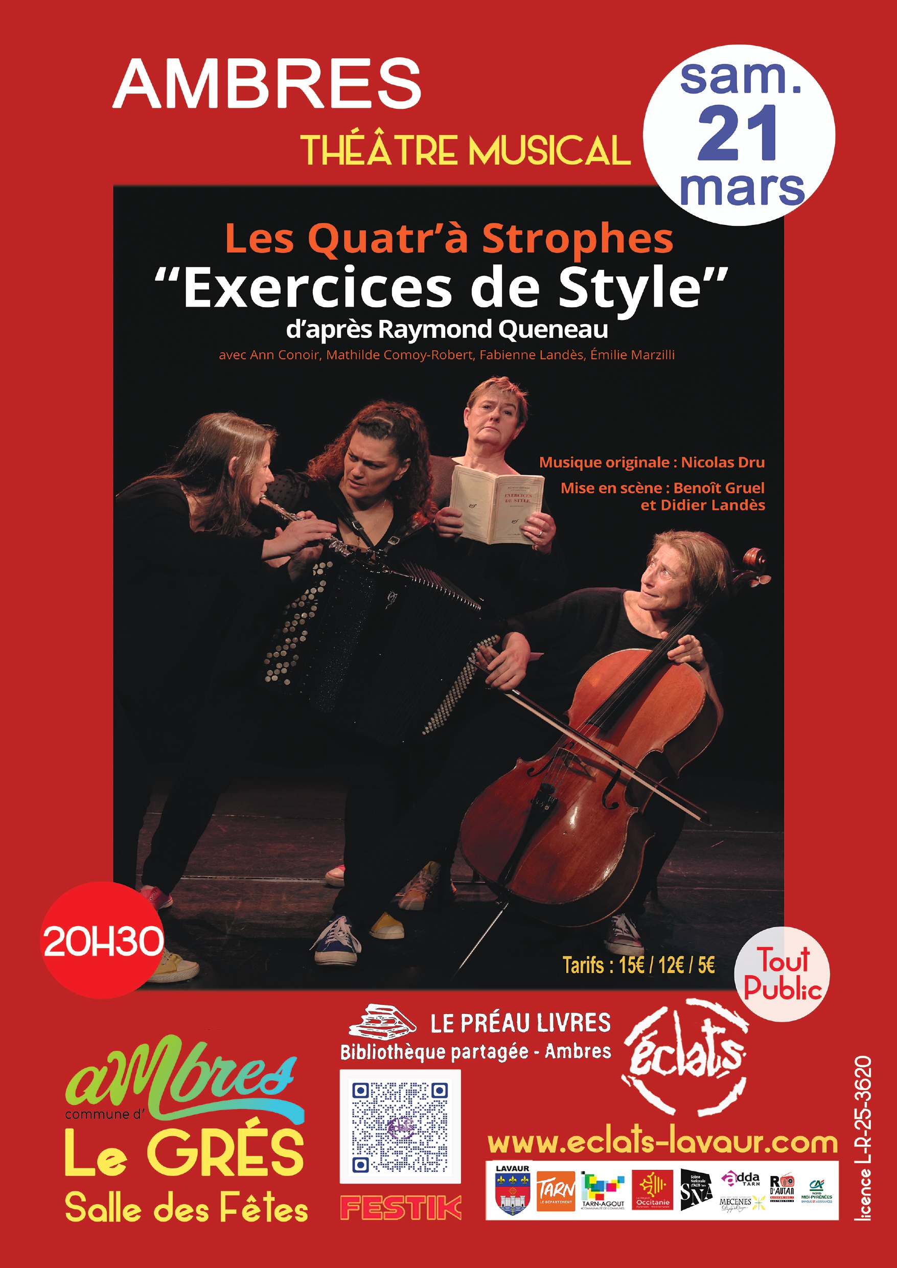 Théâtre le 21 mars 2026 - Mairie d'Ambres